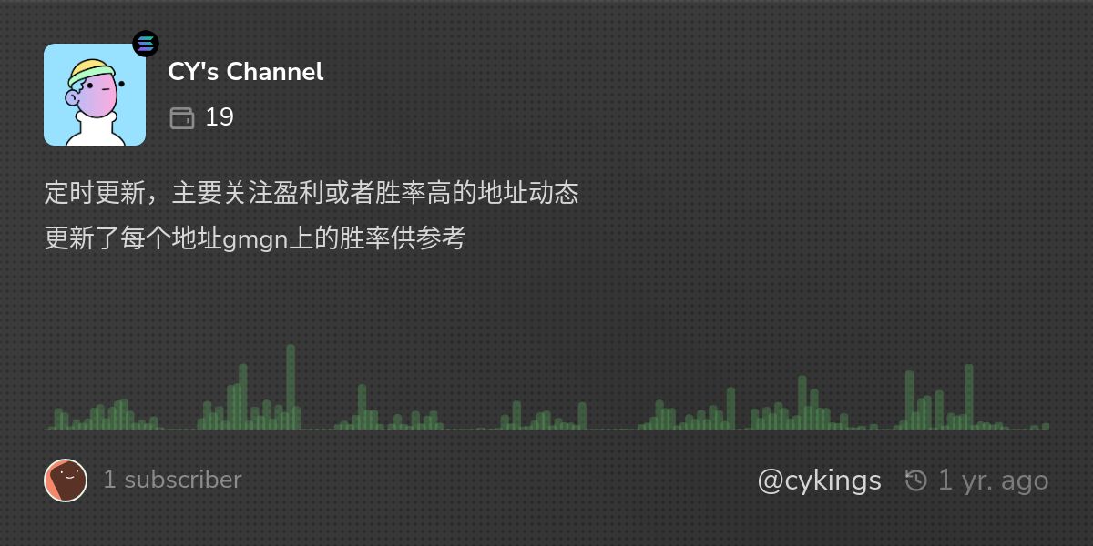 CY's Channel | Chain.fm